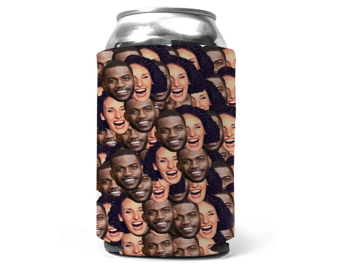 Couples Can Coolers | Custom Face Beverage Cooler | Personalized Drink ...