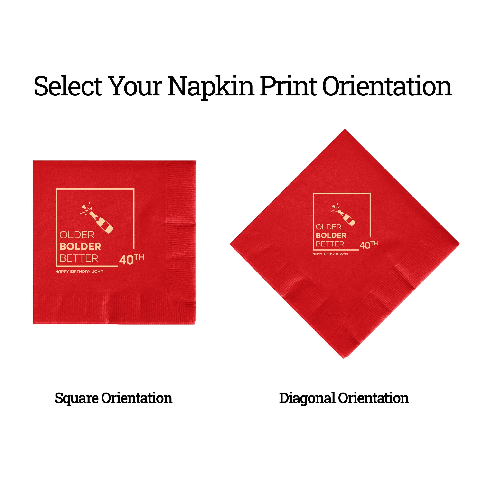 Older Bolder Better Napkins Custom Birthday Napkins Custom - Etsy