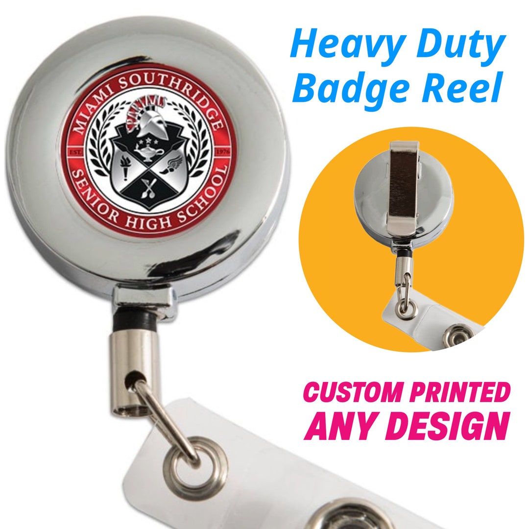 Custom Heavy Duty Badge Reel- Full Color Print ID Badge Reel | Employee ...