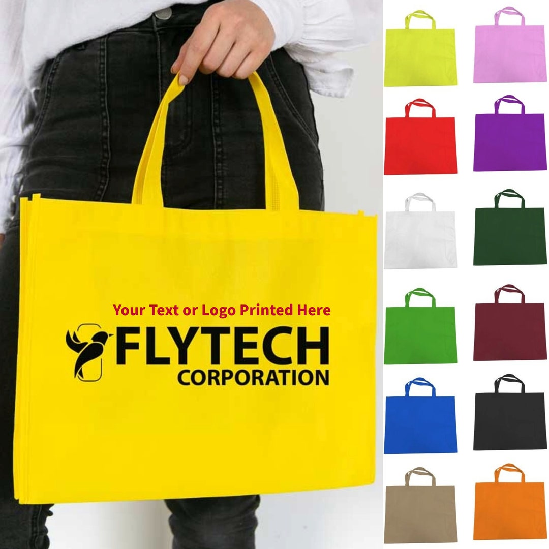 Custom Printed Medium Grocery Tote Bag, Custom Logo Bag, Promotional ...
