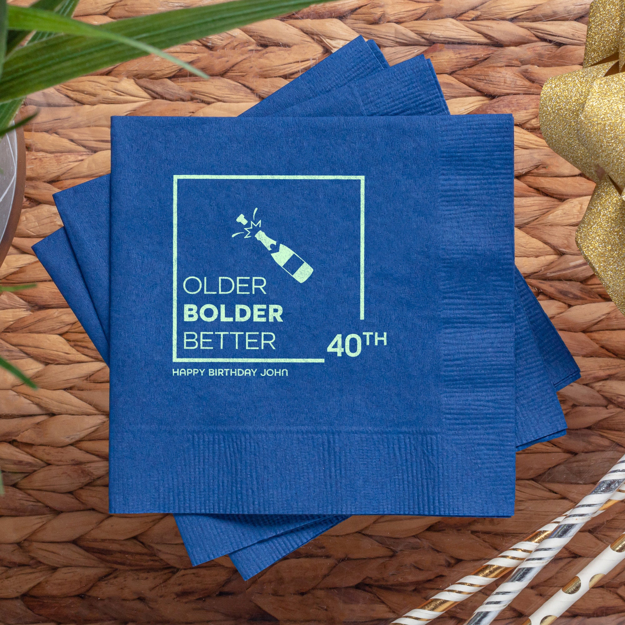 Older Bolder Better Napkins Custom Birthday Napkins Custom - Etsy