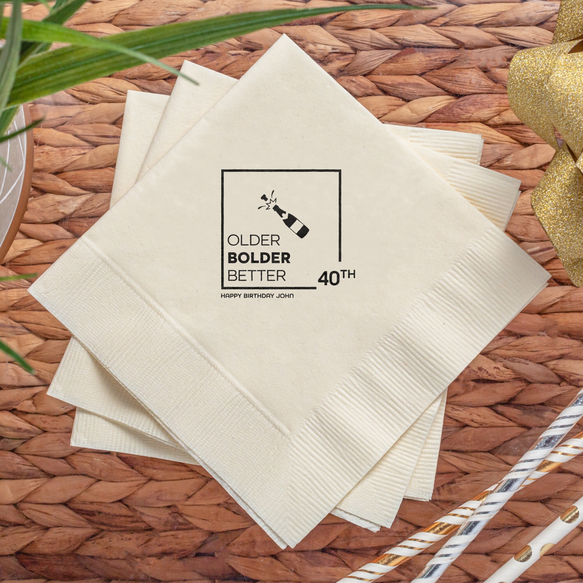 Older Bolder Better Napkins Custom Birthday Napkins Custom - Etsy