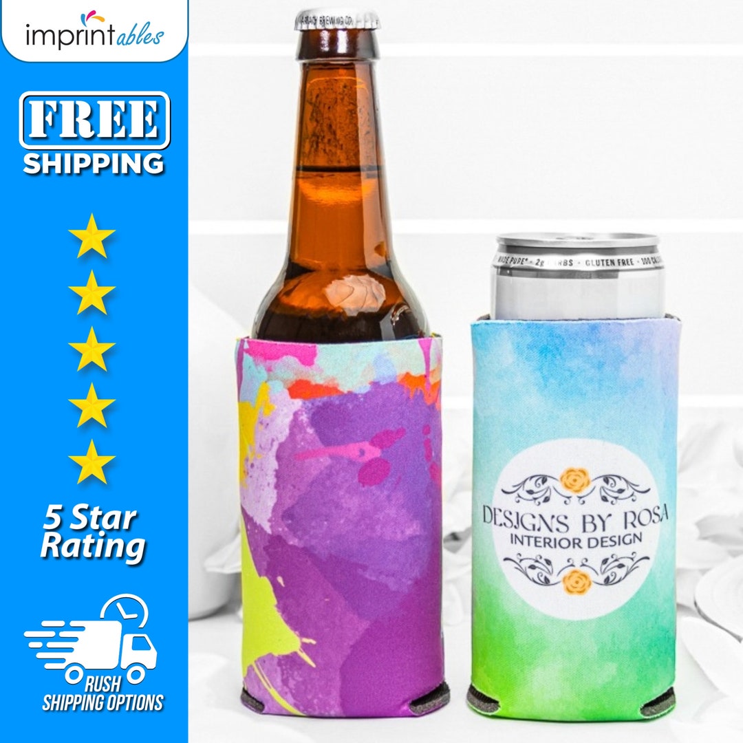 Full Color Personalized Slim Can Coolers | Custom Printed Slim Can ...