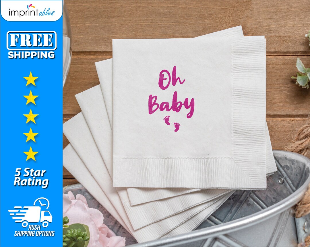 Custom Baby Shower Napkins | Custom Party Napkins | Personalized Oh ...