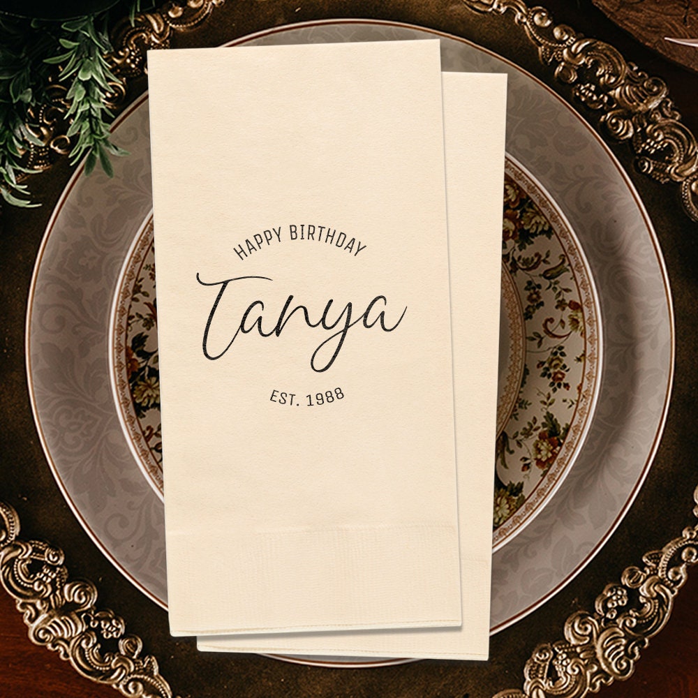 Custom Birthday Dinner Napkins Custom Party Napkins - Etsy