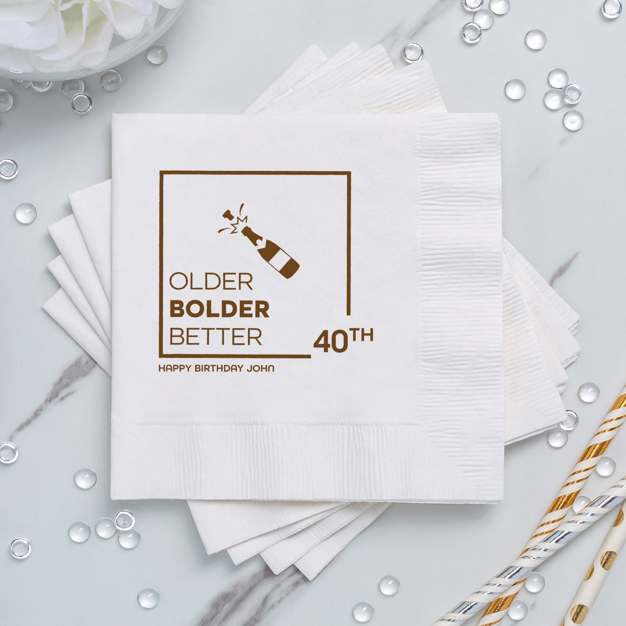 Older Bolder Better Napkins Custom Birthday Napkins Custom - Etsy