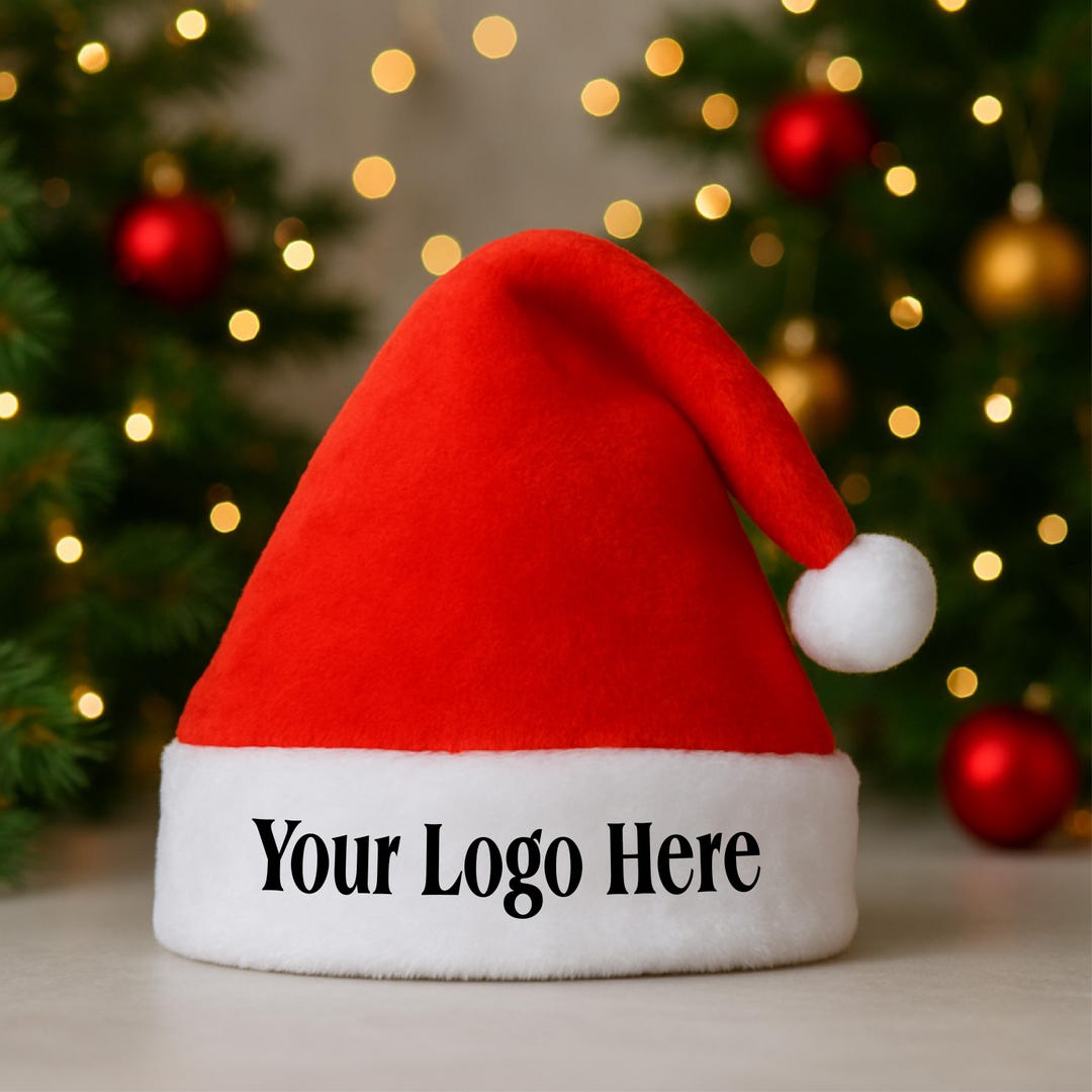Custom Logo Santa Hats | BULK & Single Santa Hats | Personalized Santa ...