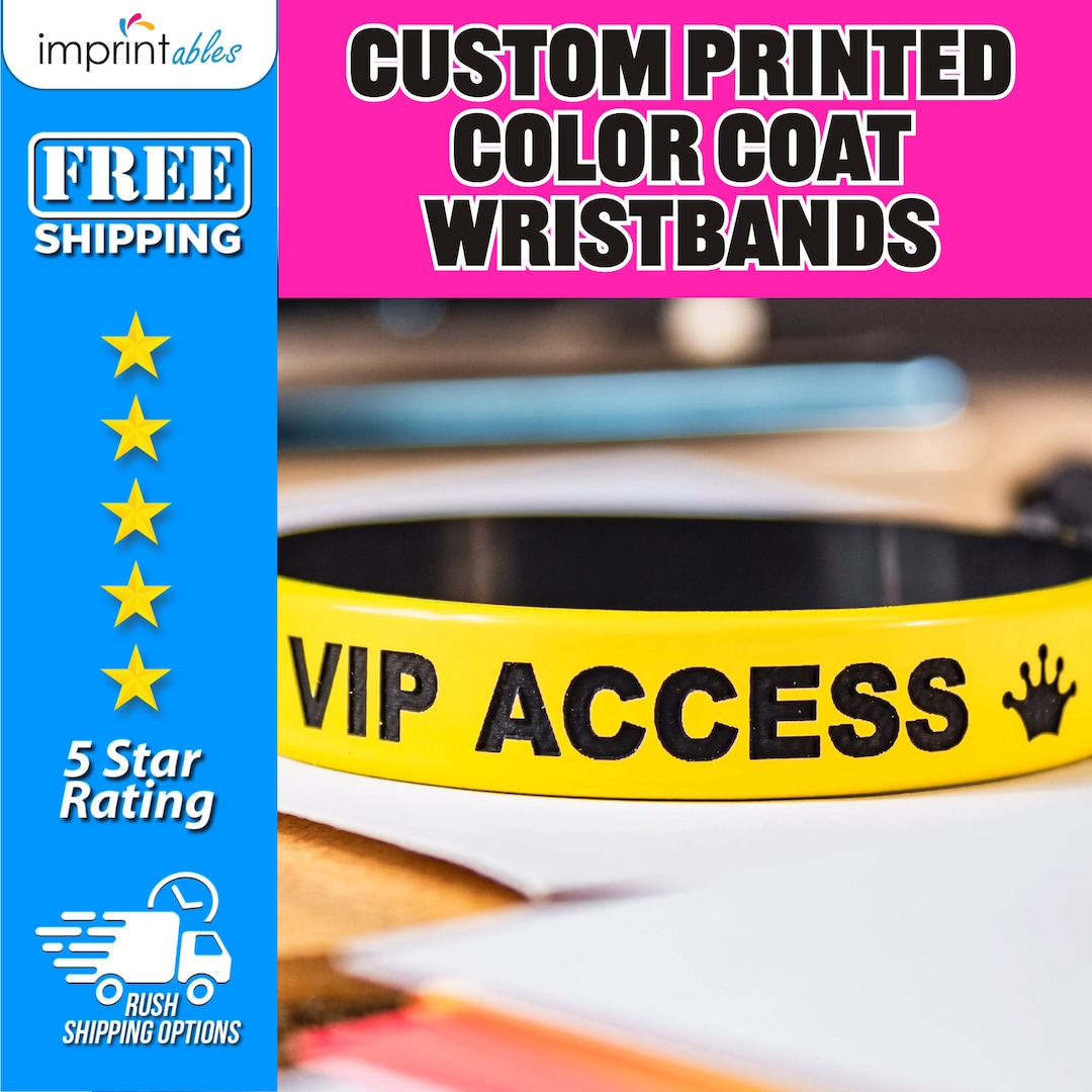 Custom Color Coat Wristbands | Personalized Wristbands | Event ...