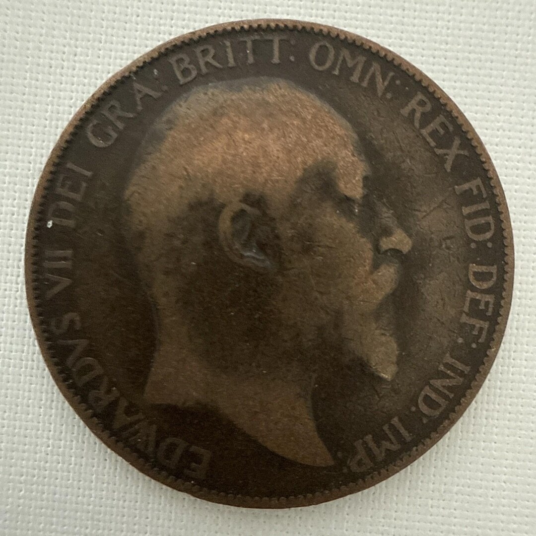 1907 Edward VII Dei Gra.britt.omn.rex Fid.def.ind. I One Penny Coin - Etsy