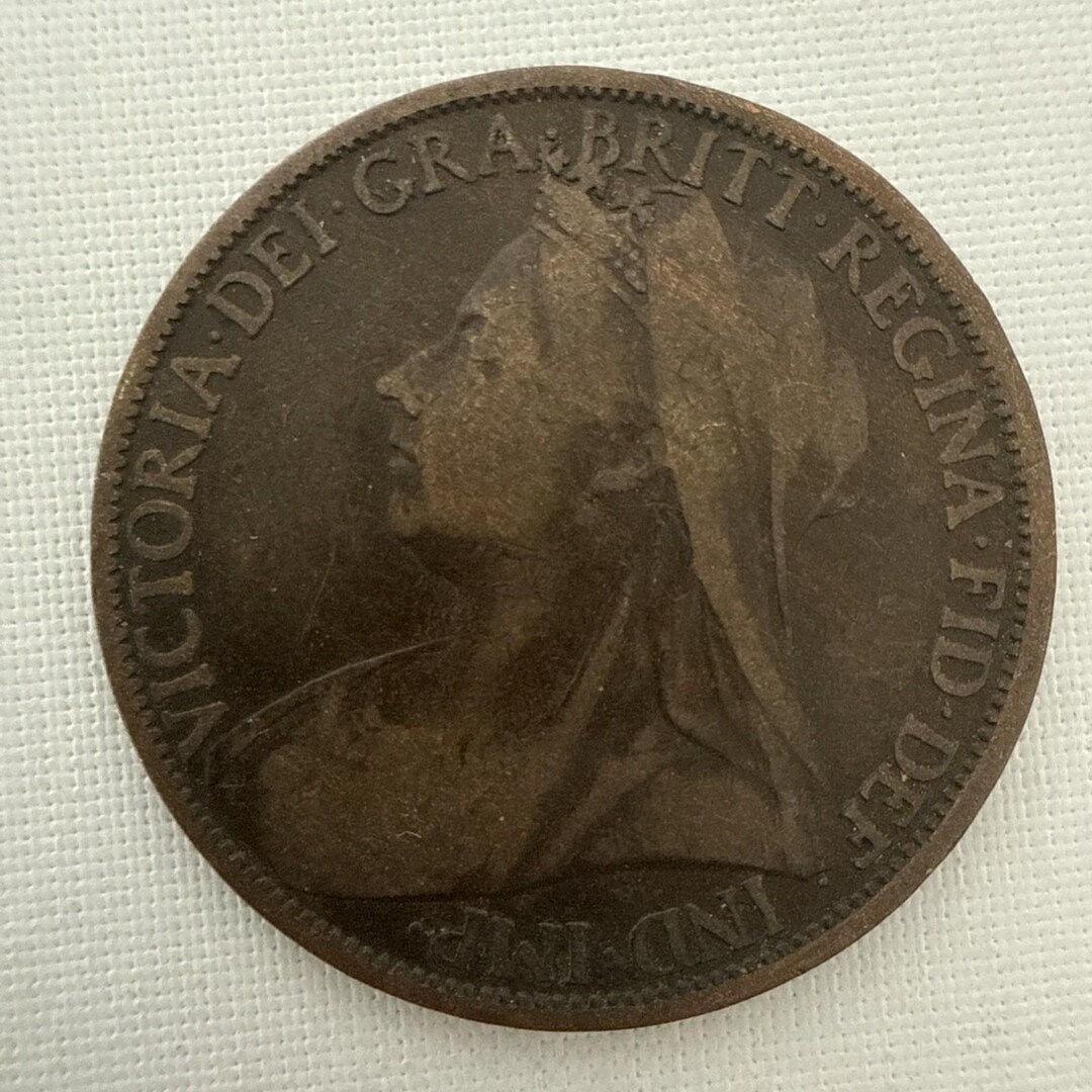 1900 Victoria Del Gra Britt Regina Fid Def Ind Imp One Penny Coin - Etsy