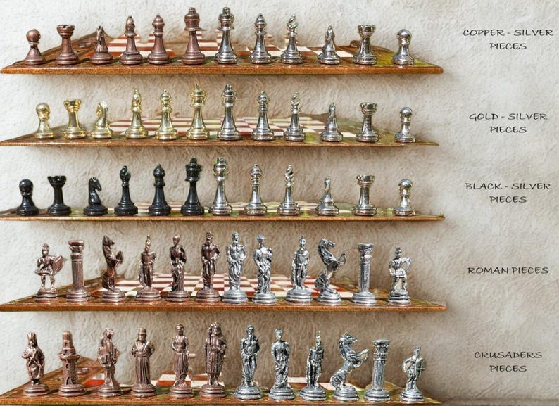 Metal Classic Chess Pieces With Handcrafted Luxury Personalized ...