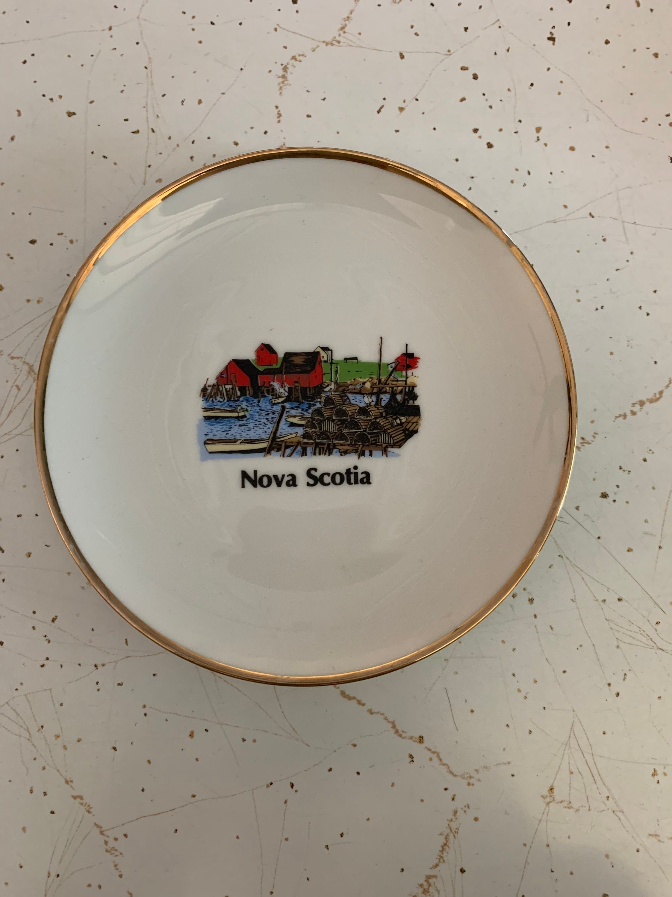 Vintage Nova Scotia Plate with Gold trim | Etsy