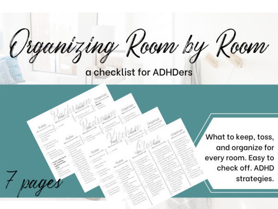 Organizing Room by Room Checklist for ADHD - Etsy