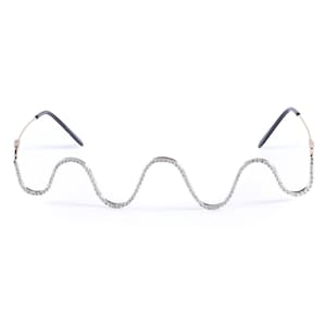 Rhinestone Metal Wireframe Eyewear | Squiggly Wavy | Festival Party ...