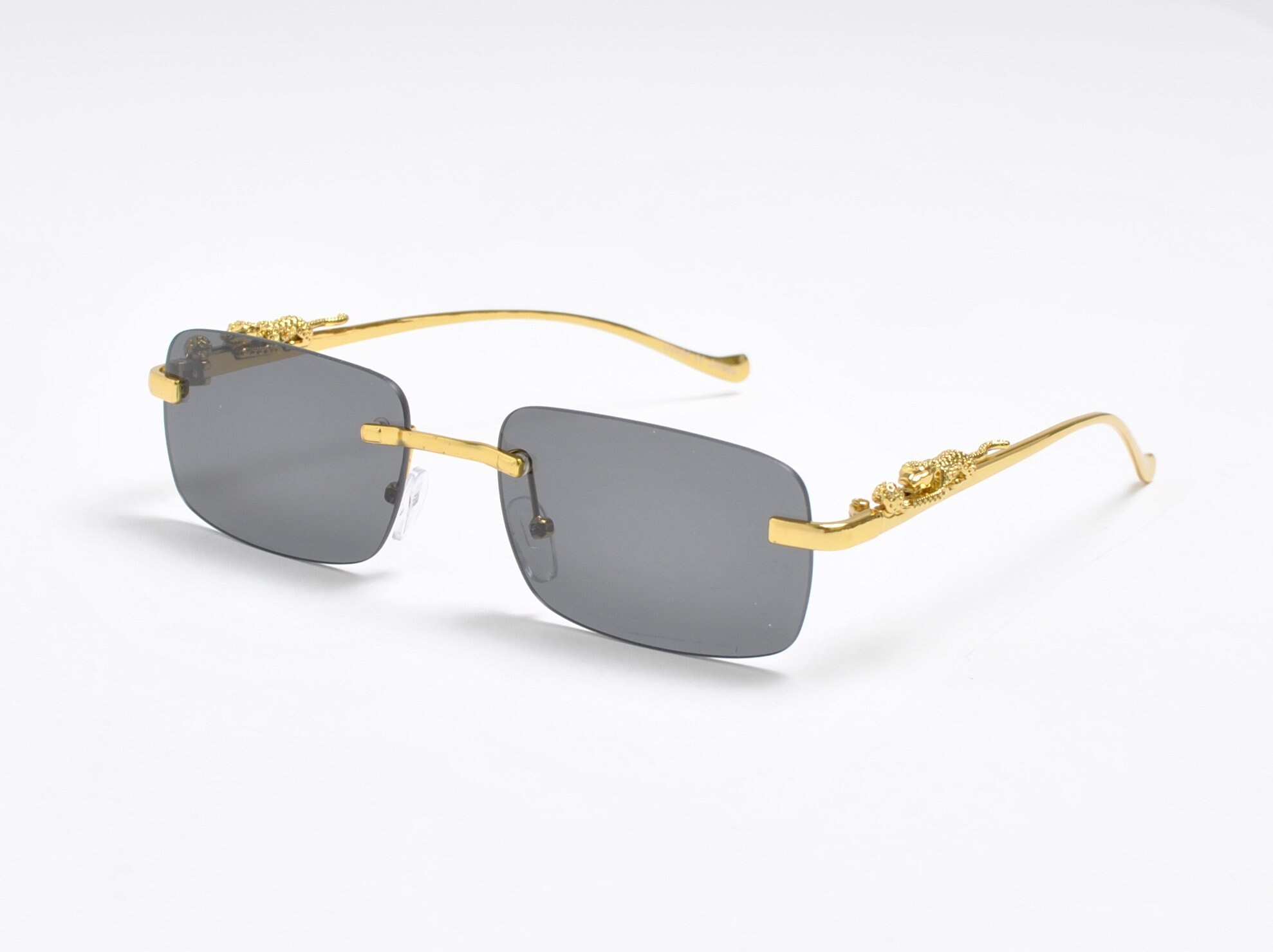 Frameless Rectangle Sunglasses Luxury Multicolor Unique - Etsy