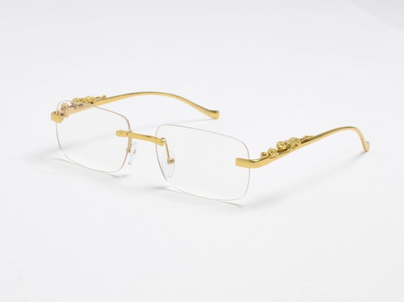 Frameless Rectangle Sunglasses Luxury Multicolor Unique - Etsy