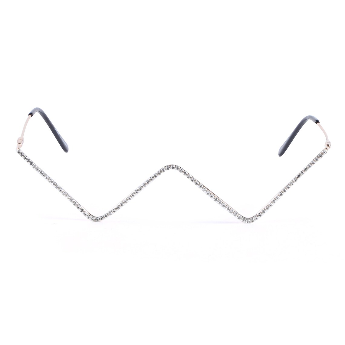 Rhinestone Metal Wireframe Eyewear | Squiggly Wavy | Festival Party ...