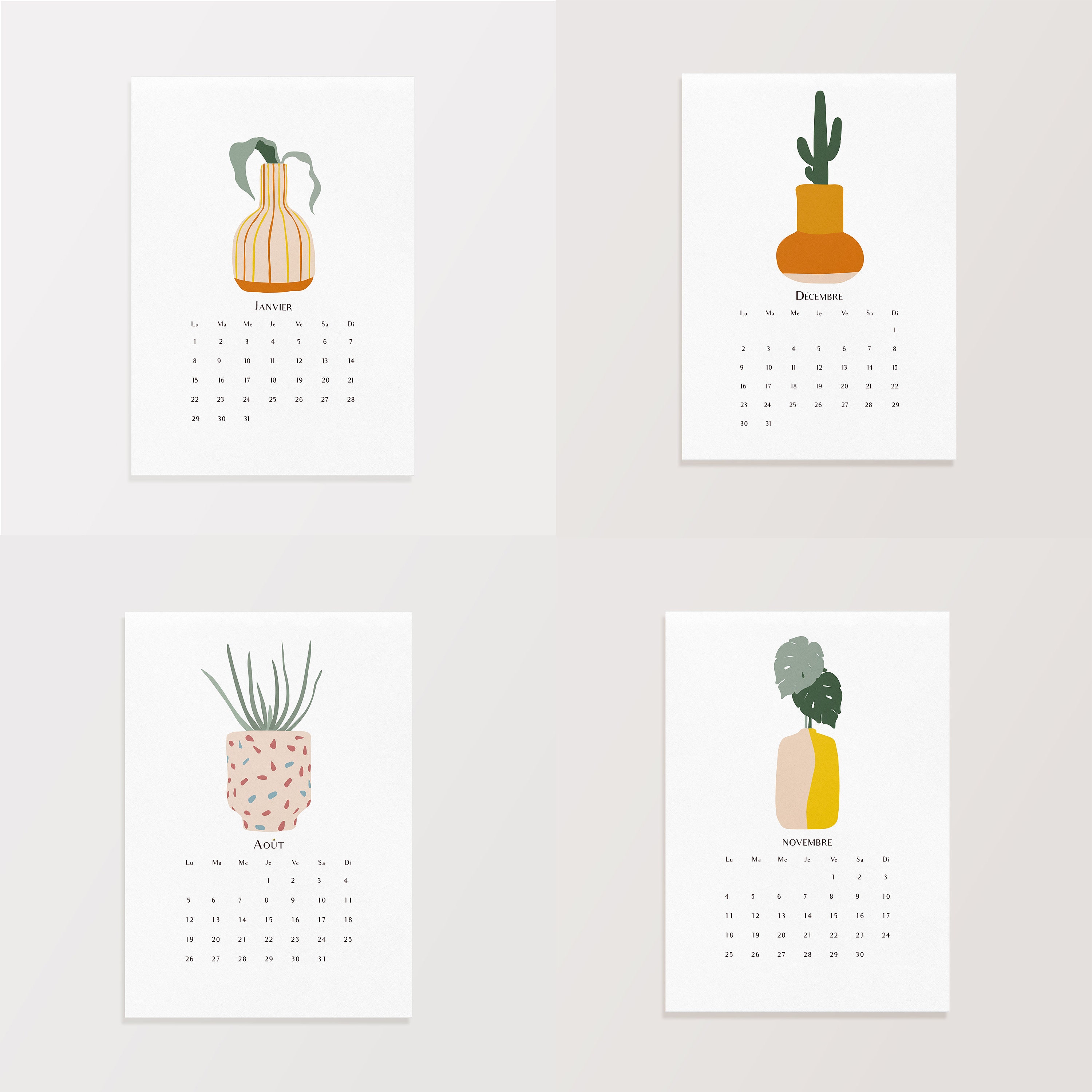 2024 Calendar Botanical Monthly Calendar Wall Decoration - Etsy