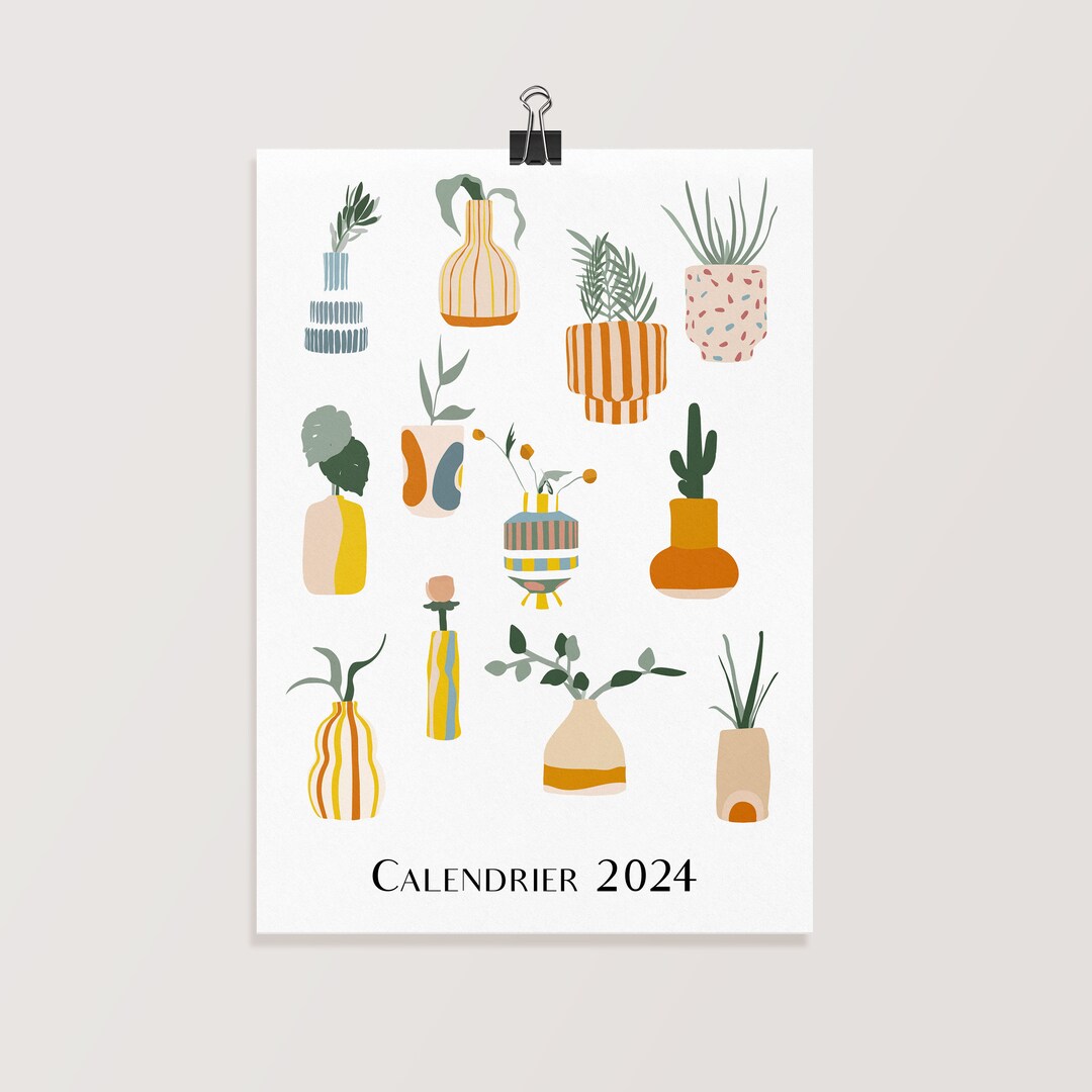 2024 Calendar Botanical Monthly Calendar Wall Decoration - Etsy