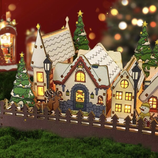 Light up Christmas Village - Etsy UK