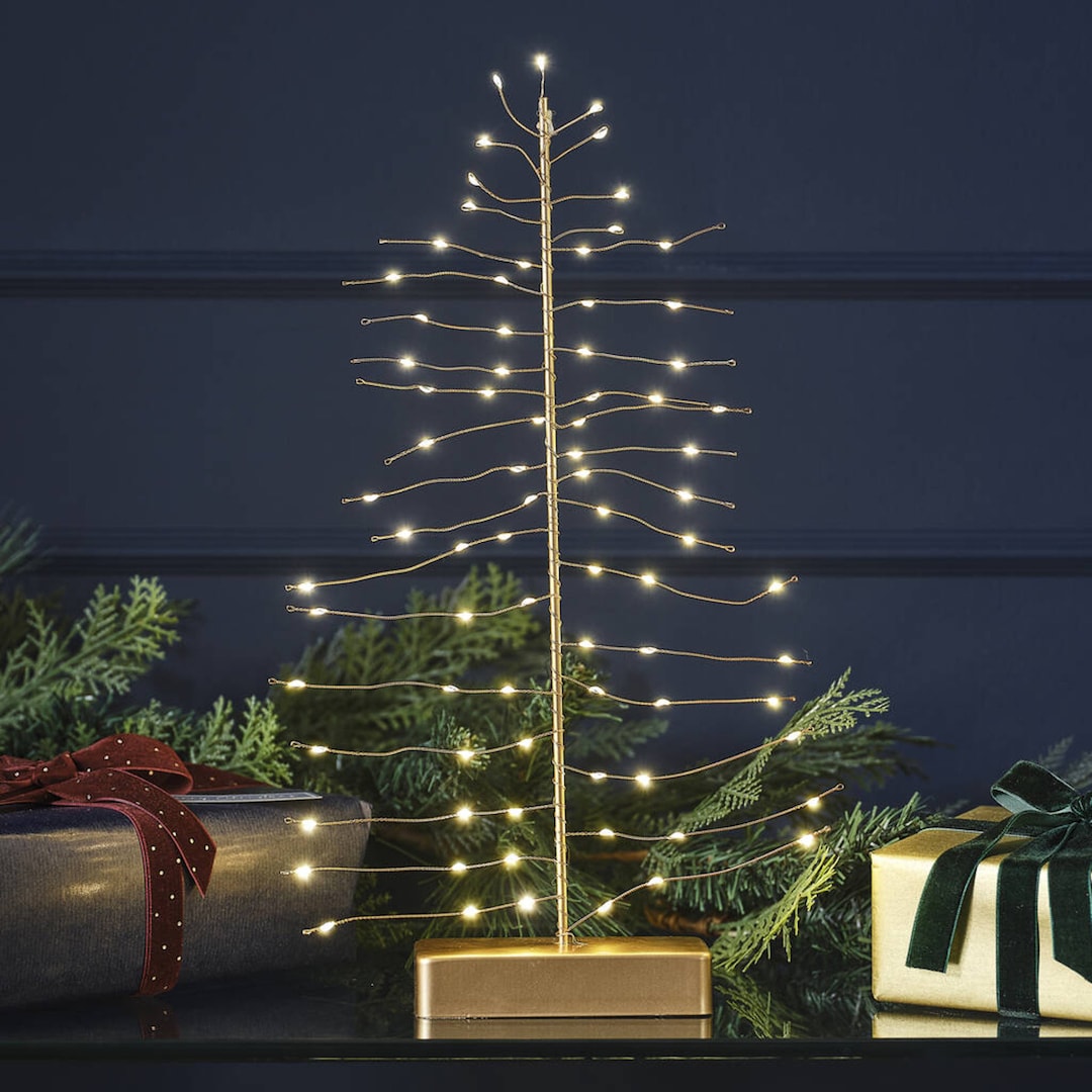 Gold Light up Minimalist Christmas Tree Elegant Christmas Decoration ...
