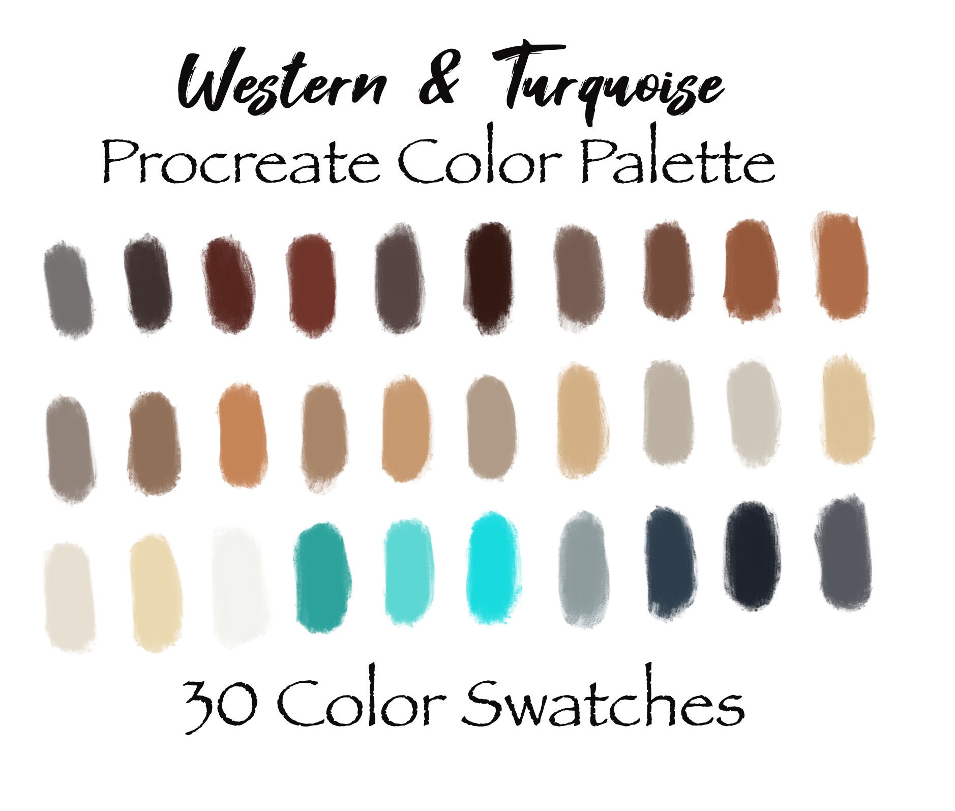 Western Procreate Color Palette Color Swatches Ipad Etsy Uk