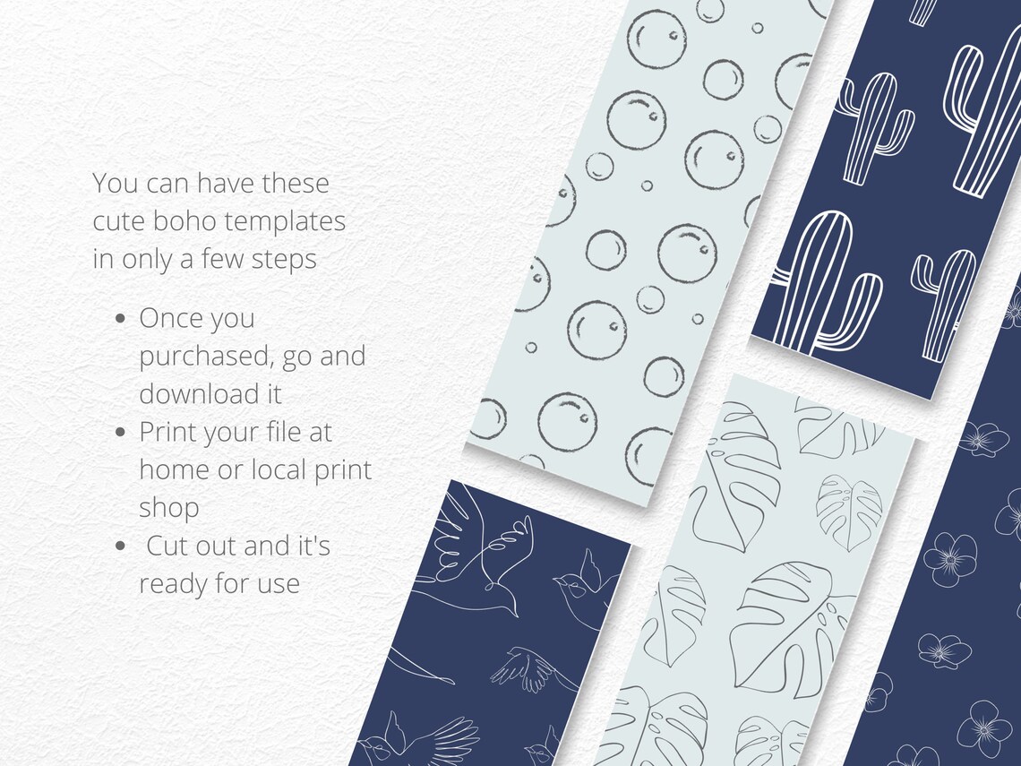 DOUBLE Color Printable Bookmark Set, Modern Bookmarks, Line Art Design ...