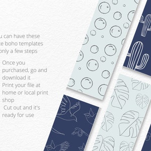 DOUBLE Color Printable Bookmark Set, Modern Bookmarks, Line Art Design ...