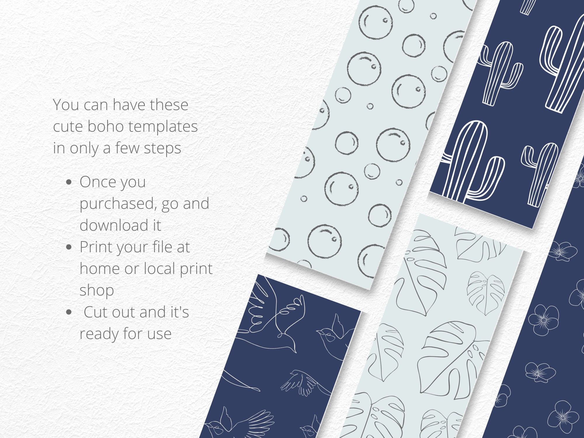 DOUBLE Color Printable Bookmark Set, Modern Bookmarks, Line Art Design ...