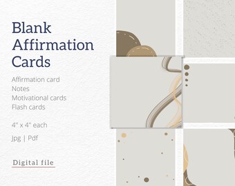 32 Neutral Pastel Printable Blank Affirmation Cards, Blank Scripture ...