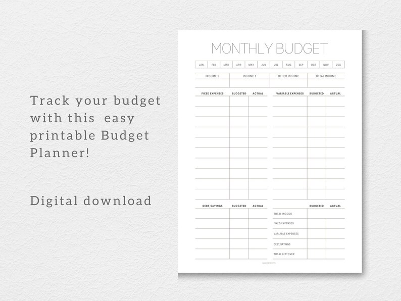 Printable Budget Planner Bundle, Budget Planner Kit, Monthly Budget ...