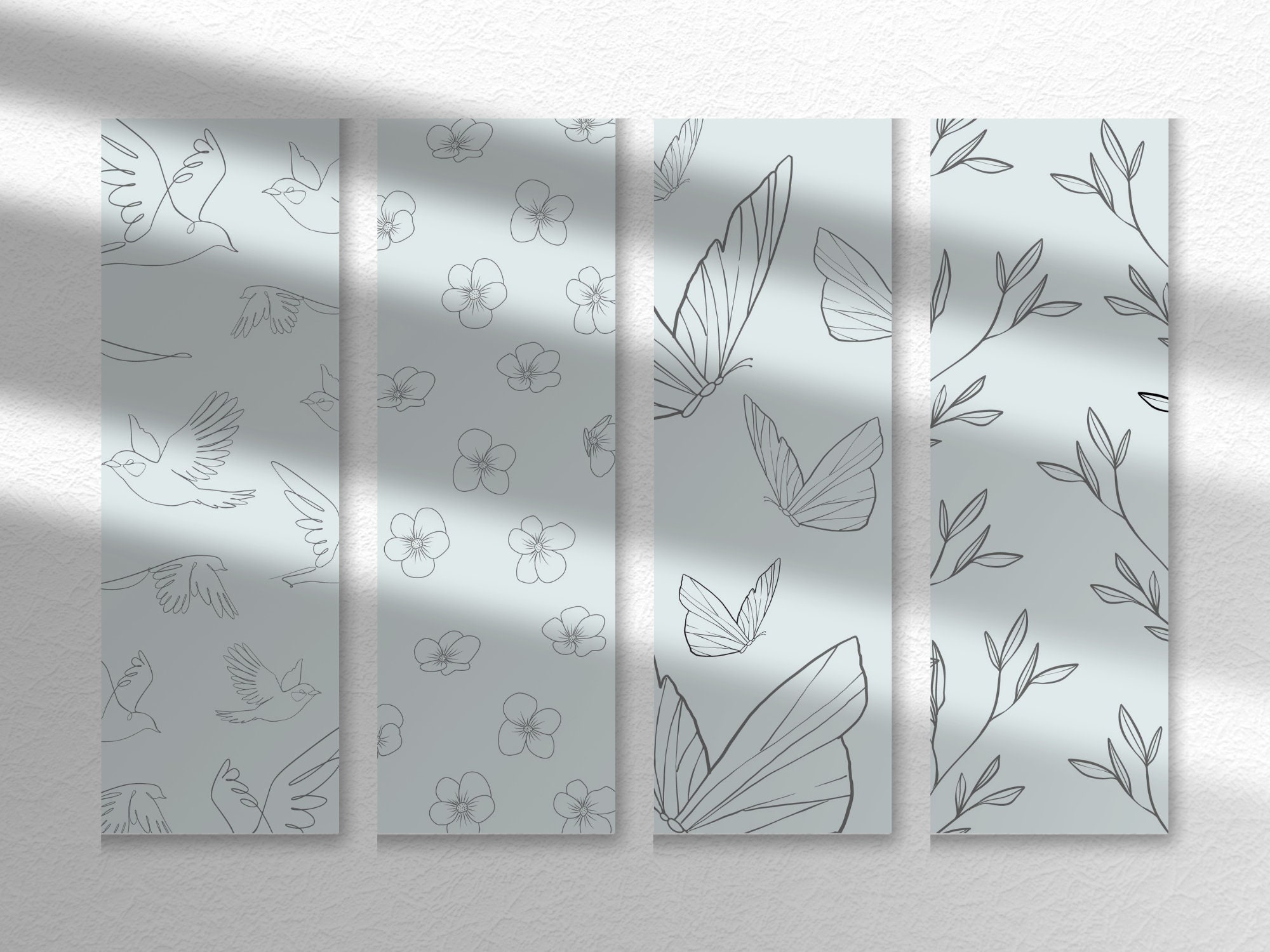 DOUBLE Color Printable Bookmark Set, Modern Bookmarks, Line Art Design ...