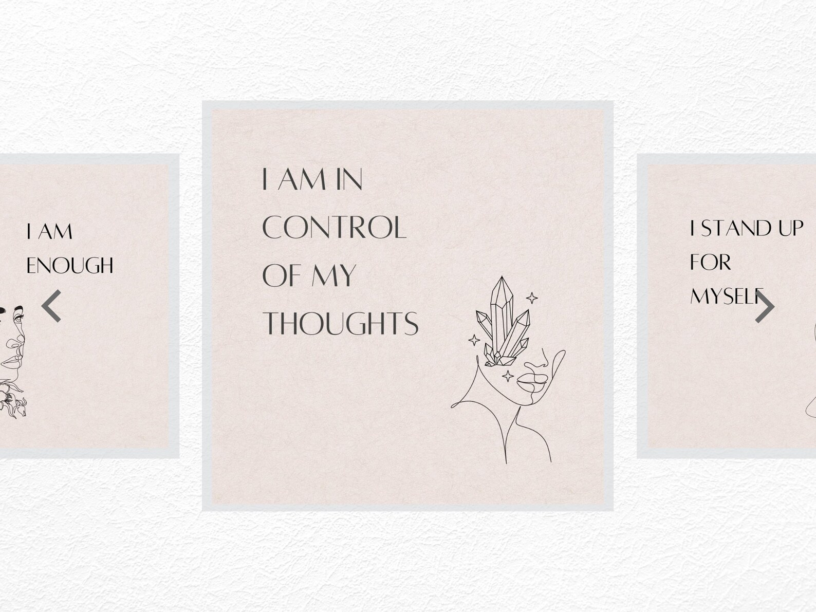 BUNDLE 32 Neutral Printable Affirmation Cards, Line Art, Affirmation ...