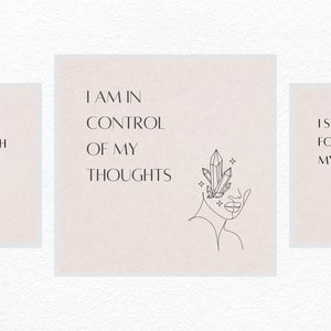 BUNDLE 32 Neutral Printable Affirmation Cards, Line Art, Affirmation ...