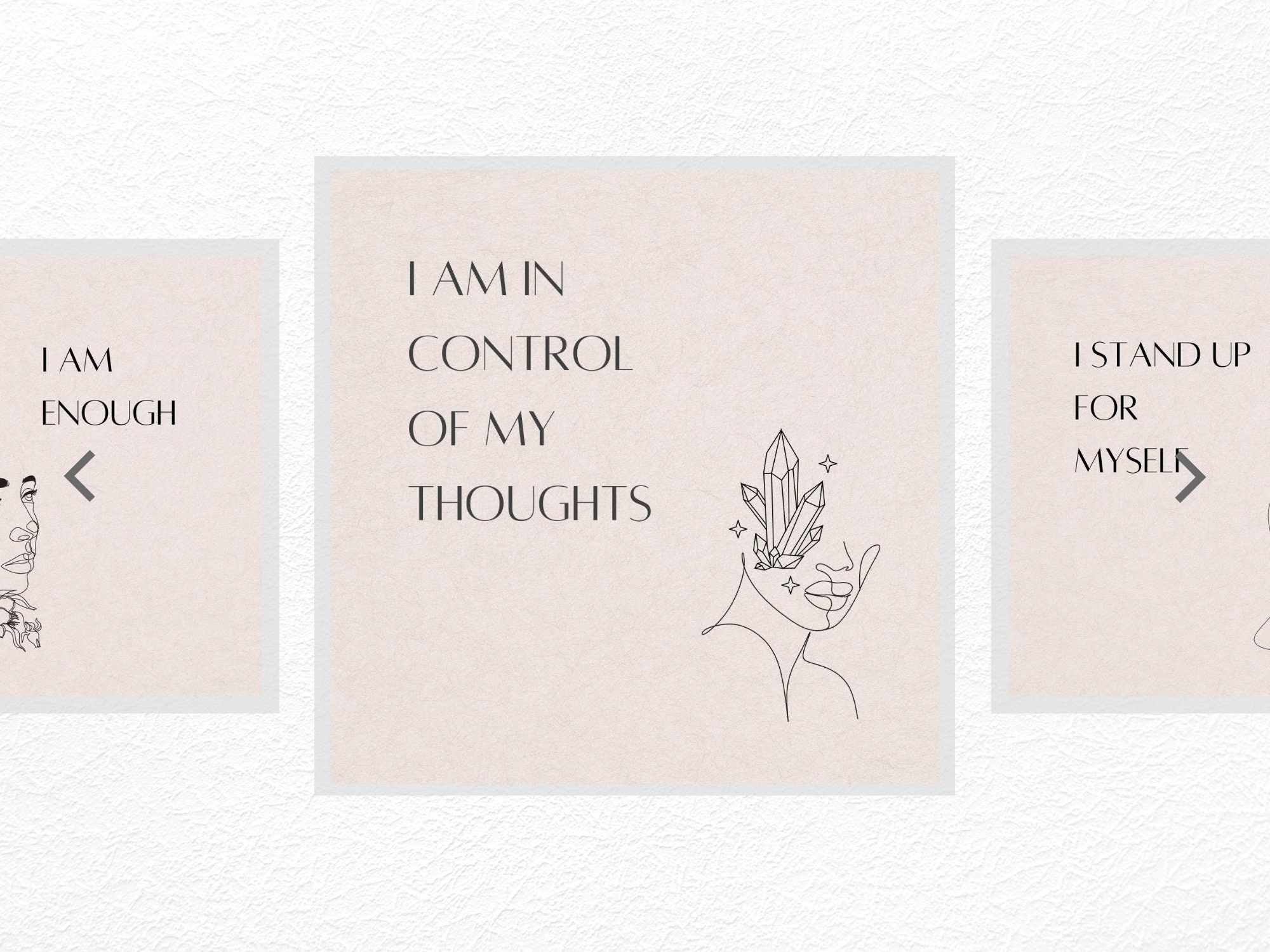 BUNDLE 32 Neutral Printable Affirmation Cards, Line Art, Affirmation ...