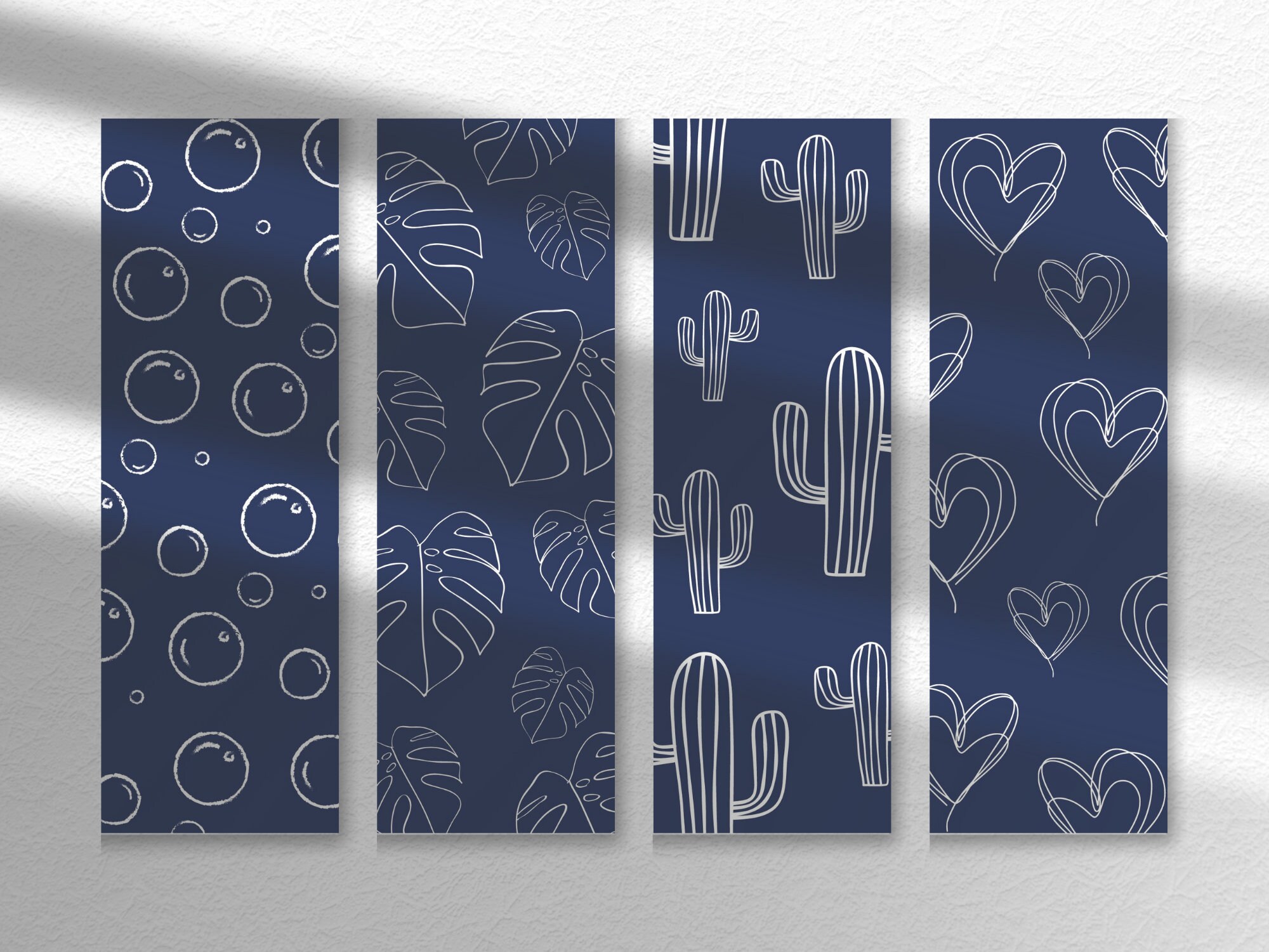 DOUBLE Color Printable Bookmark Set, Modern Bookmarks, Line Art Design ...