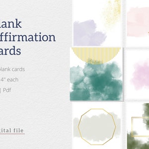 32 Printable Blank Affirmation Cards, Blank Scripture Cards ...