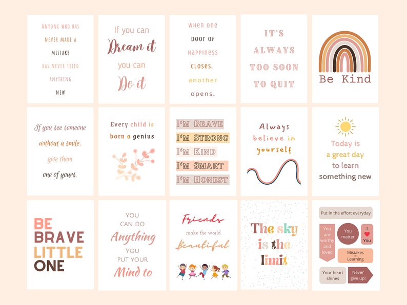 Bundle Kids Printables Card Empower Kid Printable Kid - Etsy