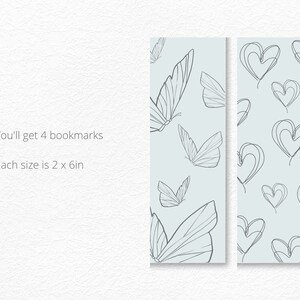 DOUBLE Color Printable Bookmark Set, Modern Bookmarks, Line Art Design ...