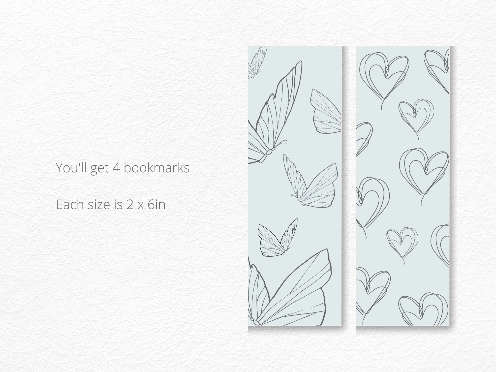 DOUBLE Color Printable Bookmark Set, Modern Bookmarks, Line Art Design ...