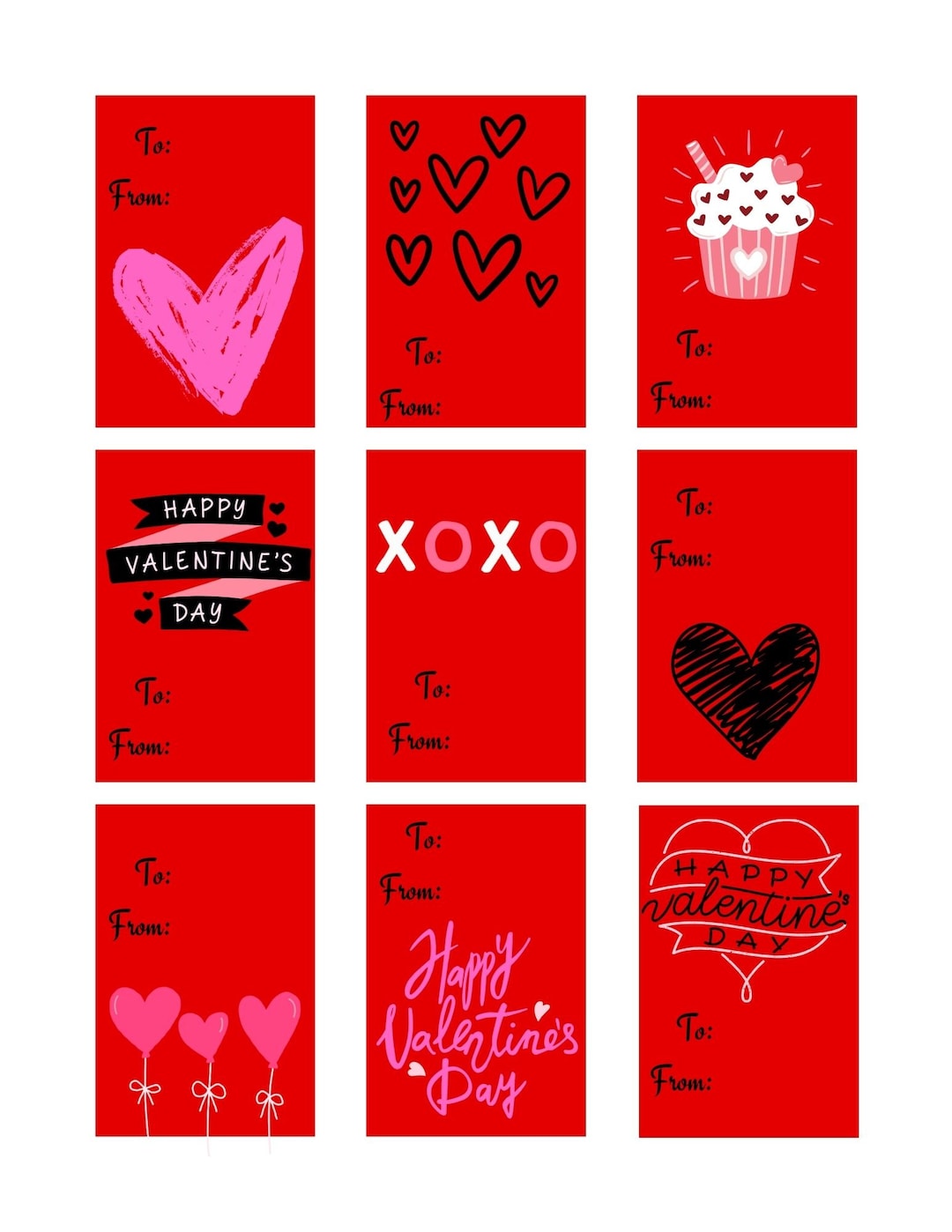 Valentine Classroom Cards Kids Valentines Cards School Valentines Cards ...