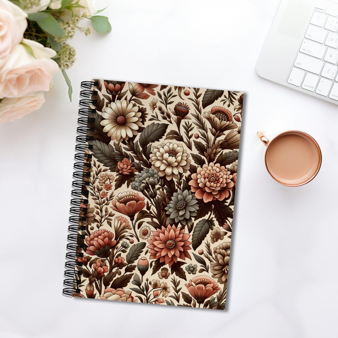 Cottagecore Vintage Flowers Spiral Notebook -ruled Line Vintage Floral ...