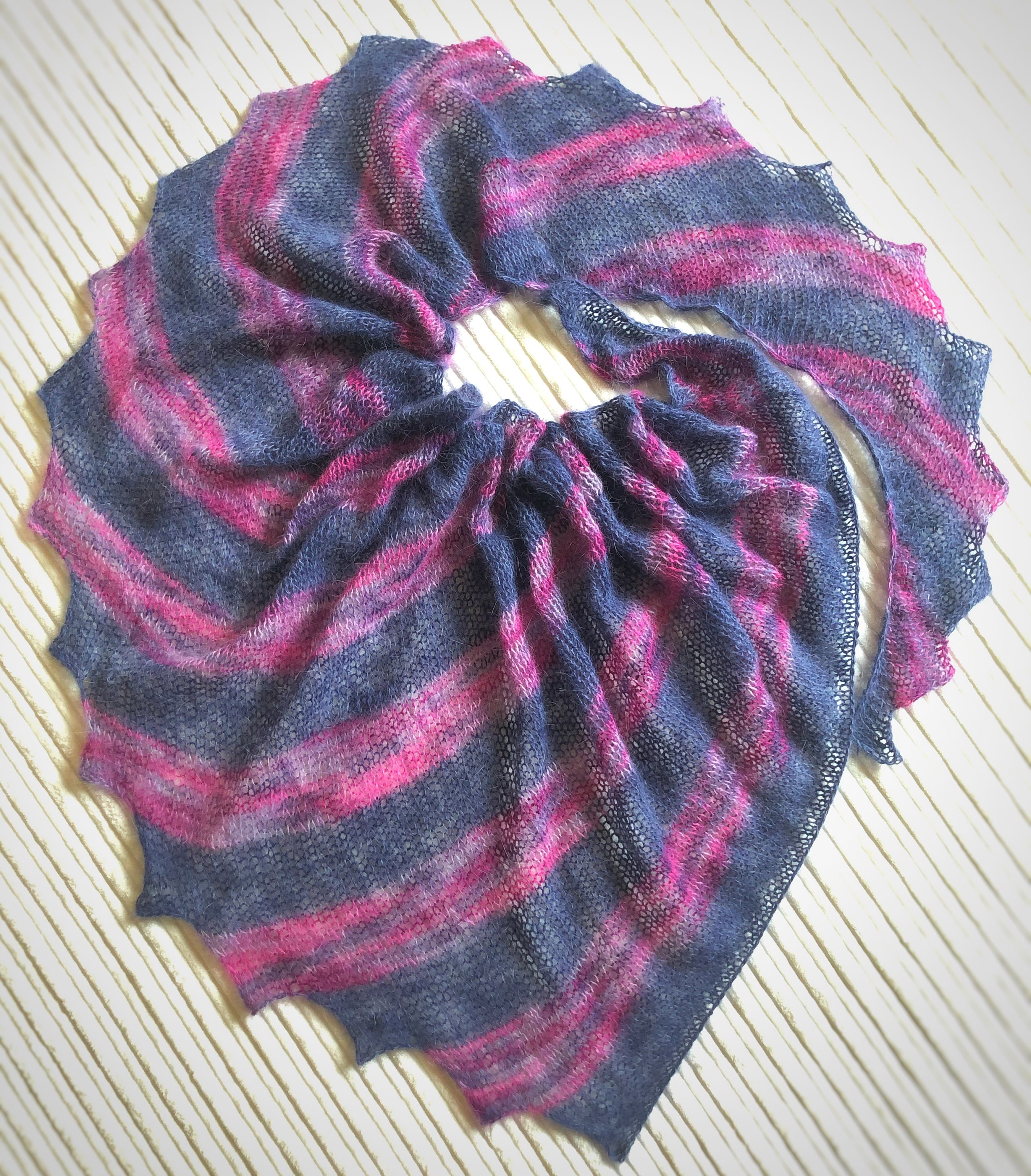 En stock / Gorgeous Handpainted Angora Triangular Scarf | Etsy