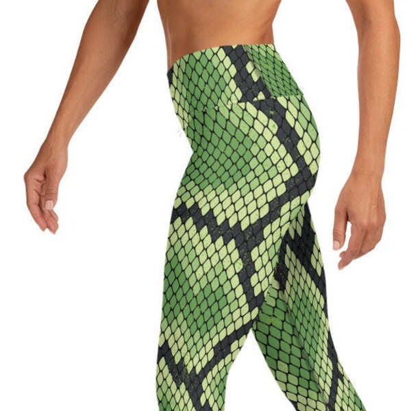 Snake Skin Leggings Green - Etsy