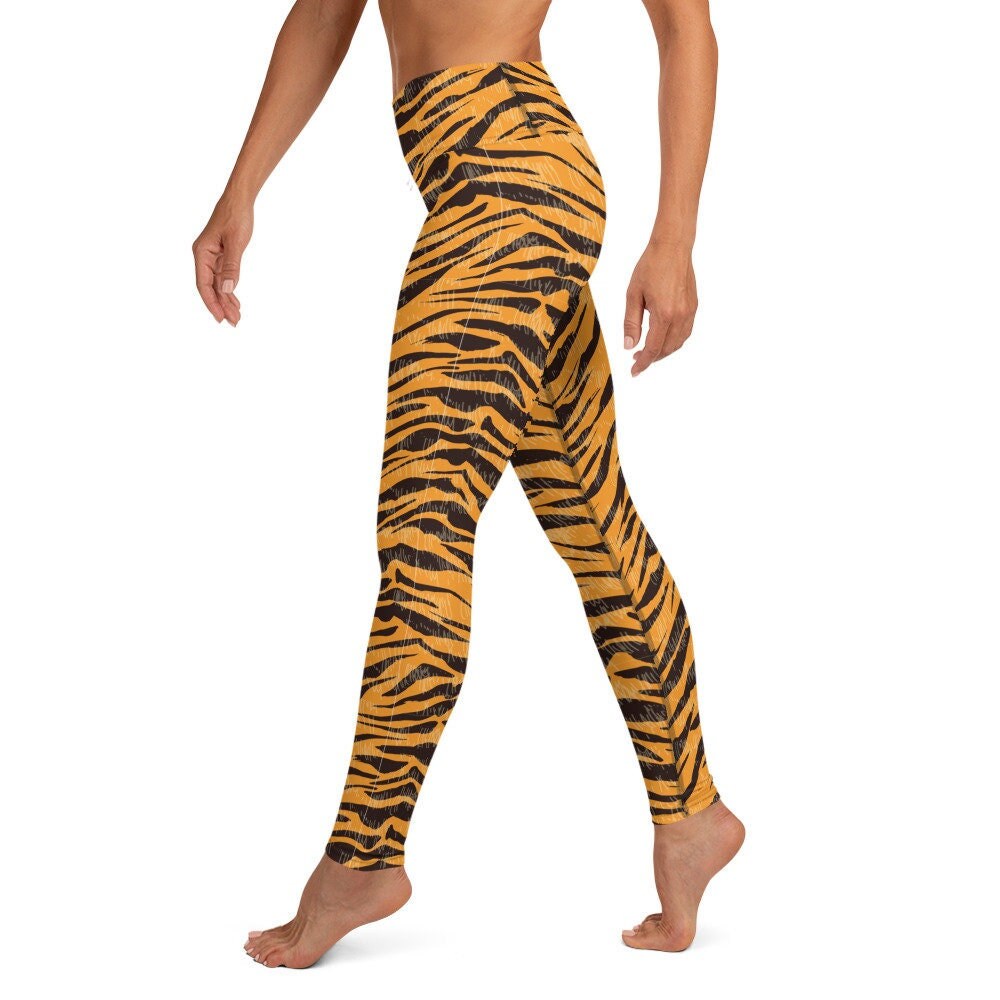 Bengal Tiger Stripe Premium Yoga Leggings Wildlife Workout Leggings Gym ...