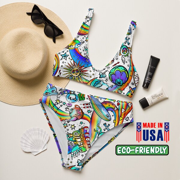 Rainbow Bathing Suit - Etsy