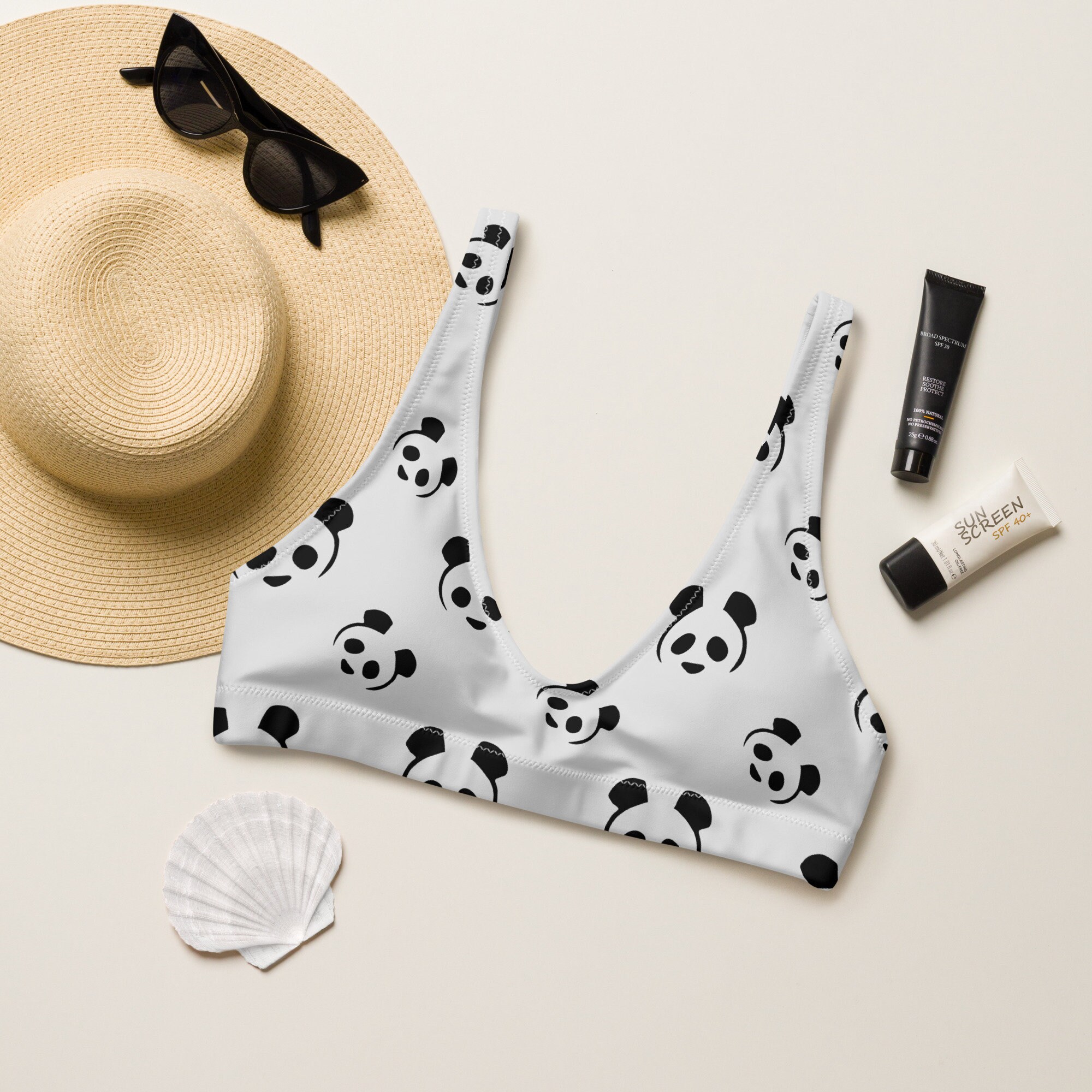 Cute Panda High-waisted Bikini Panda Face Bikini Funny - Etsy