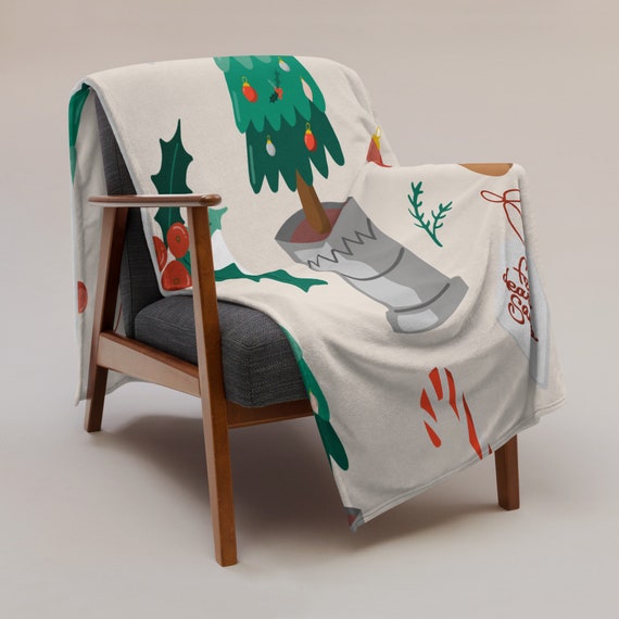 Christmas Gingerbread Man Throw Blanket Xmas Theme Throw - Etsy