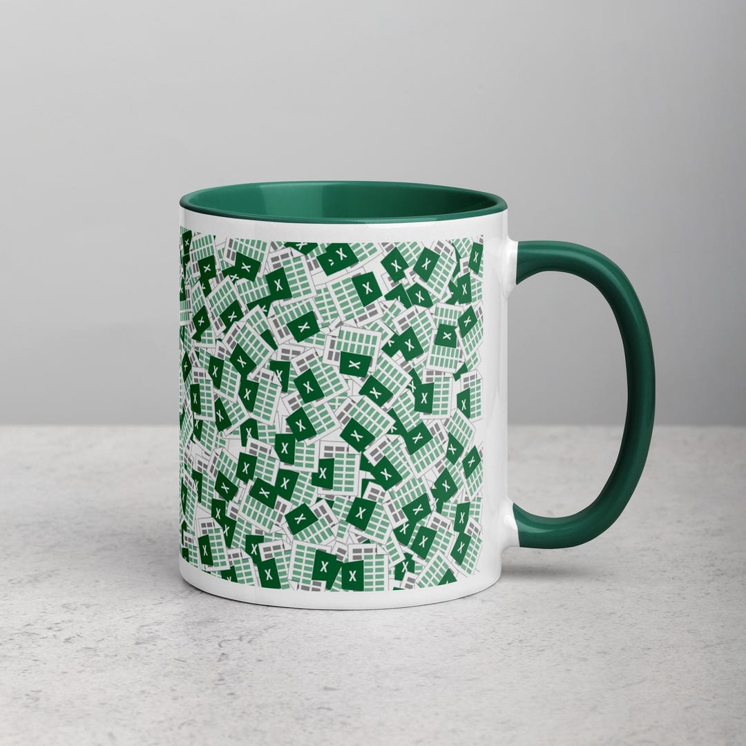 Excel Spreadsheet Pattern Mug | Funny Office Coffee Cup | Data Analyst ...