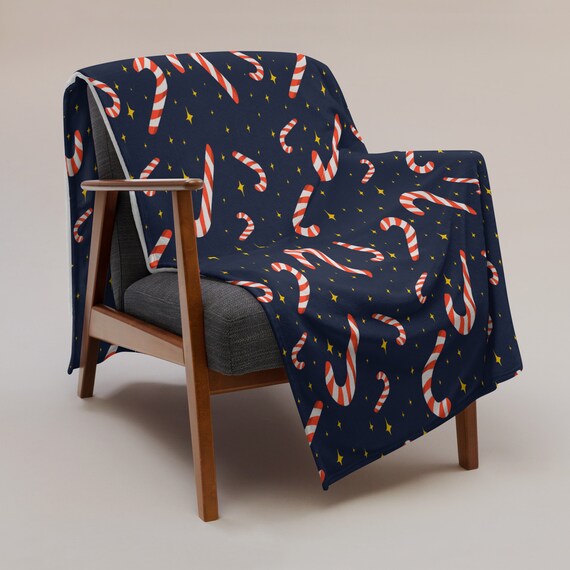 Christmas Candy Throw Blanket Candy Canes Theme Throw - Etsy